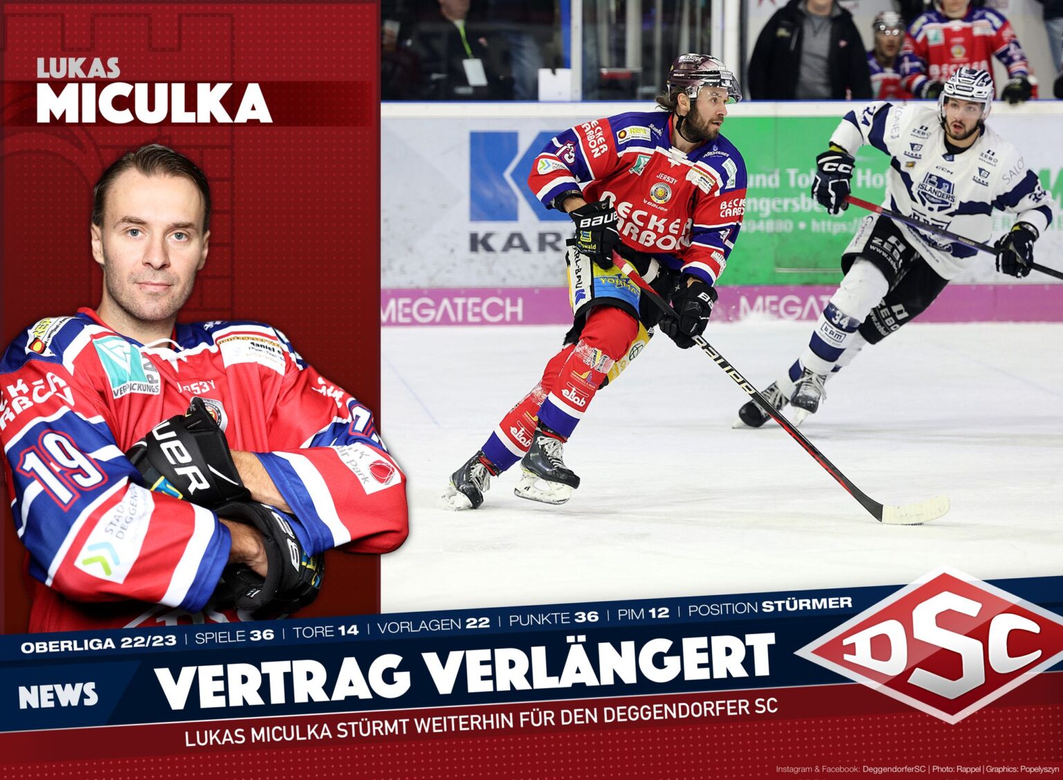Mr. Playoff bleibt: Lukas Miculka eine weitere Saison beim Deggendorfer ...
