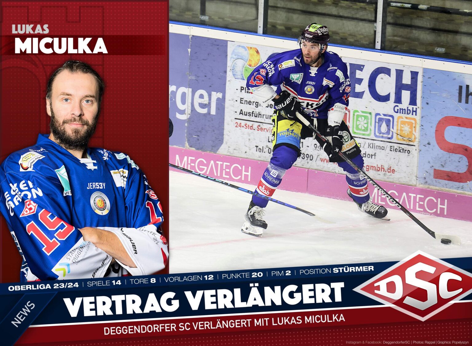 Die Tschechische Sturmformation bleibt komplett – auch Lukas Miculka ...